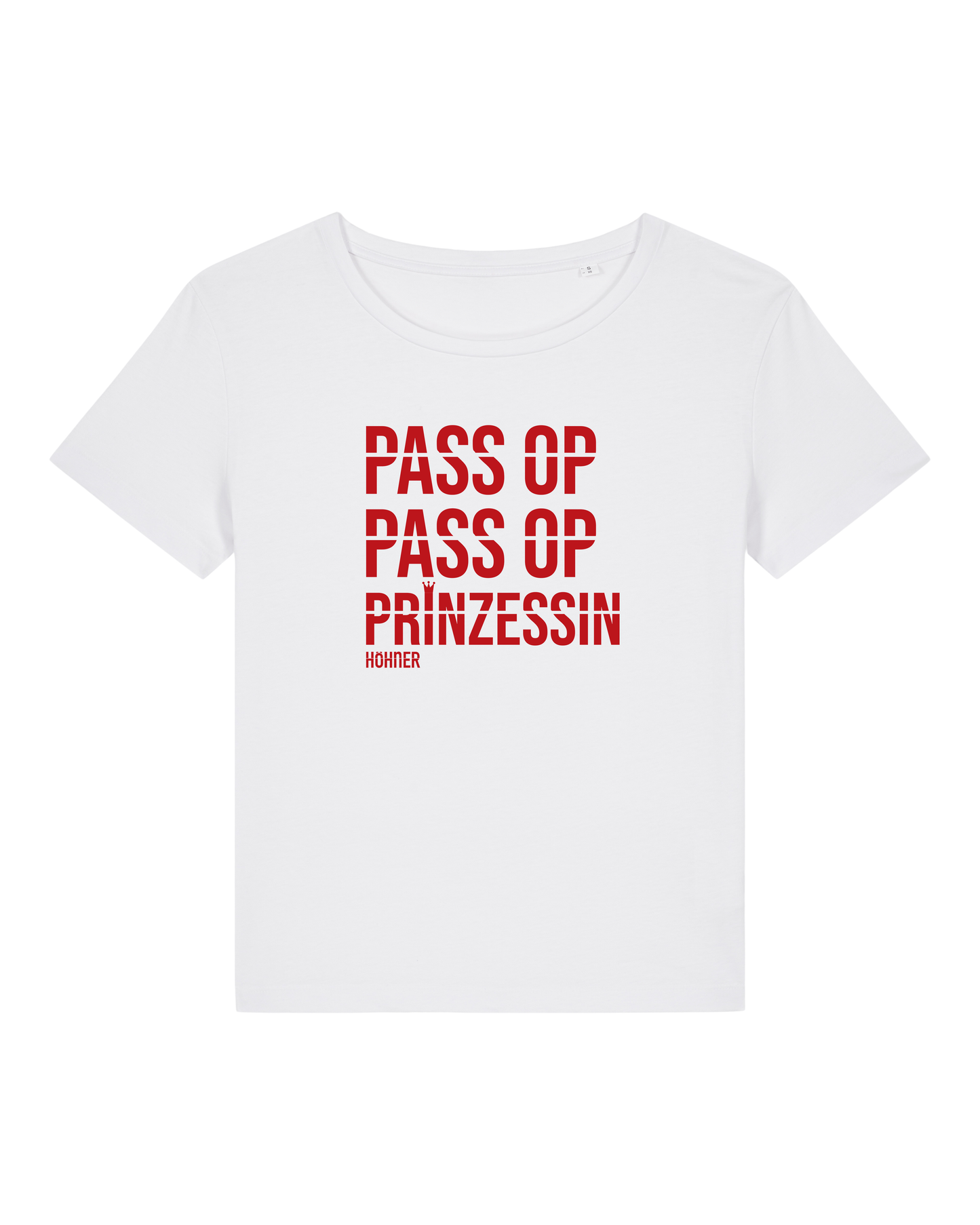 Girlie-Shirt "Pass op..." weiß – Hoehner